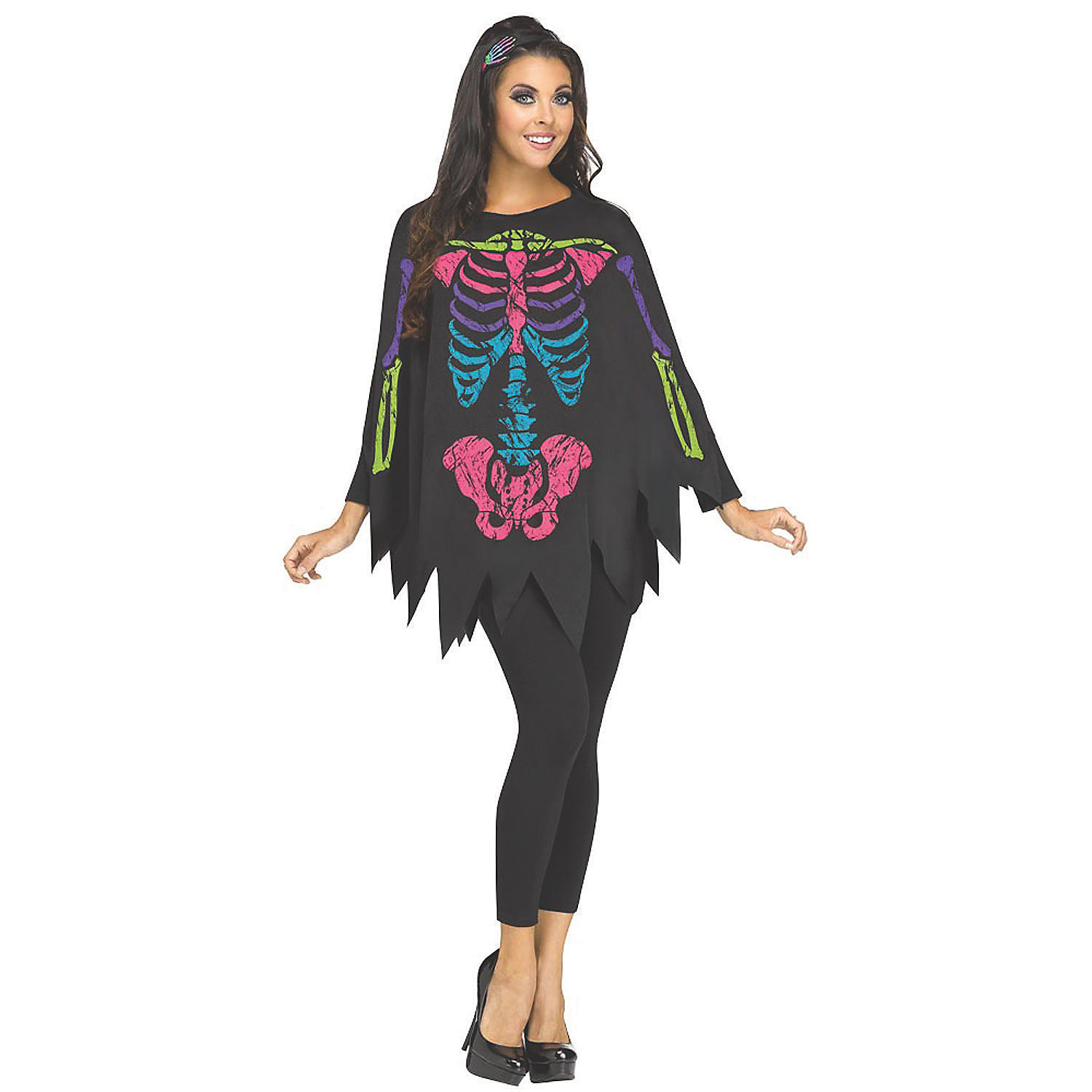 Poncho Skeleton Color Ad One S Costume - CostumePub.com