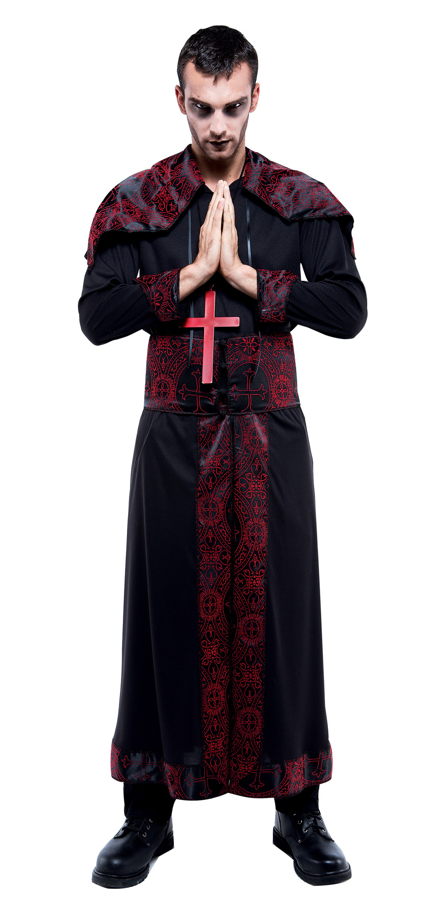 Adult Black and Red Gothic Robe - CostumePub.com